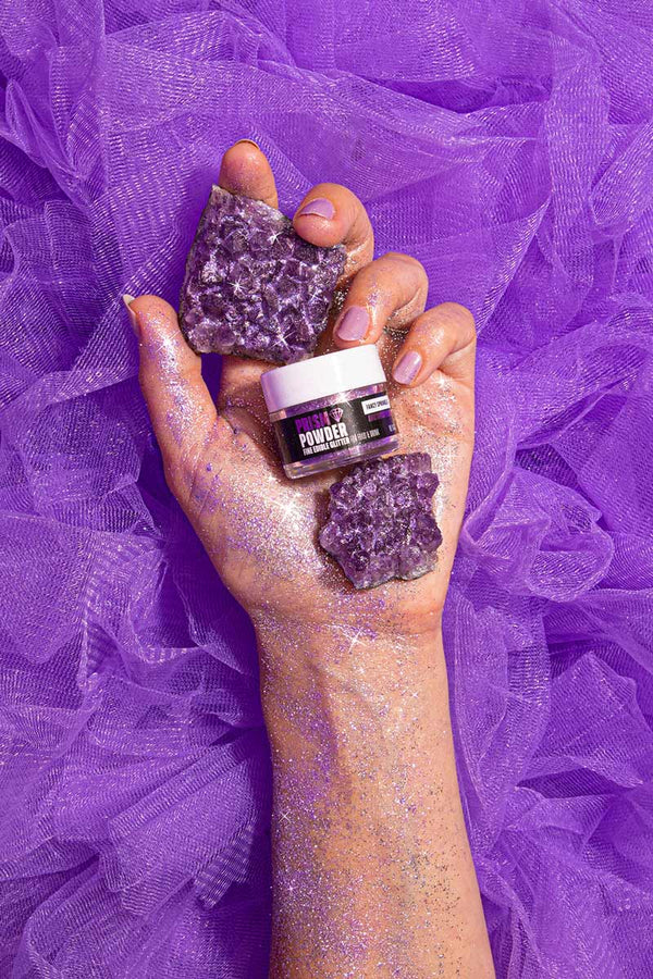 Amethyst Powder | Purple Edible Glitter | Amethyst Purple Prism Powder