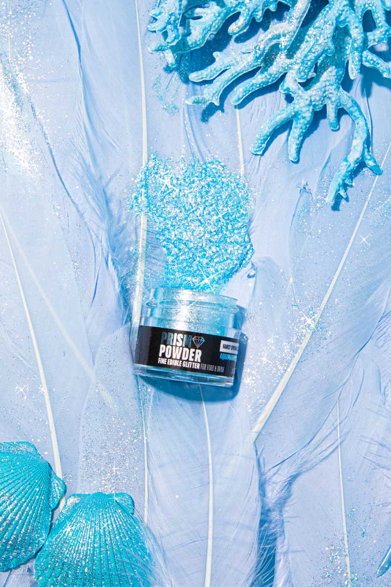 Blue Edible Glitter | Aquamarine Prism Powder For Drinks