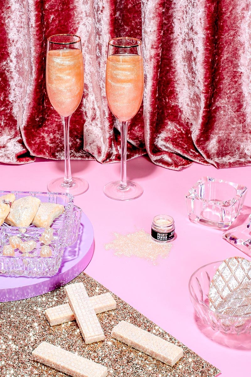 Rose Gold Champagne Glitter | Edible Glitter | Prism Powder for Drinks