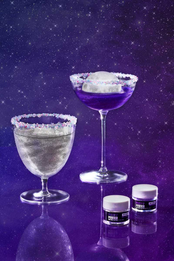 Cosmic Moon Cocktail Kit | Purple & Blue Sugar Crystals & Edible Glitter
