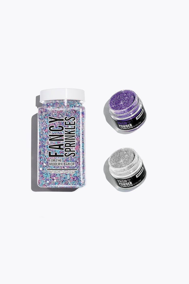 Cosmic Moon Cocktail Kit | Purple & Blue Sugar Crystals & Edible Glitter