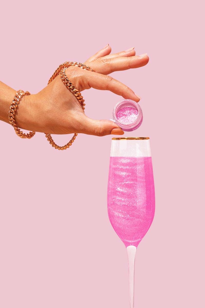 Pink Edible Glitter For Drinks and Food | Pink Prism Powder
